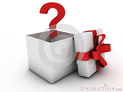 Opened Gift Box With Question Mark Royalty Free Stock Photography ...
