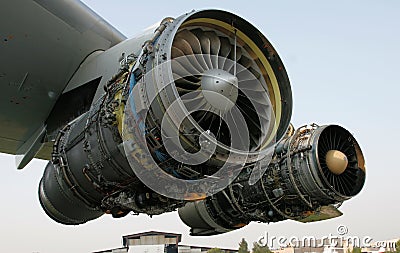 OPENED TWO AIRCRAFT ENGINE Royalty-Free Stock Photography ...
