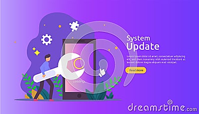 Operation System Update Progress Concept. Data Synchronize Process And ...