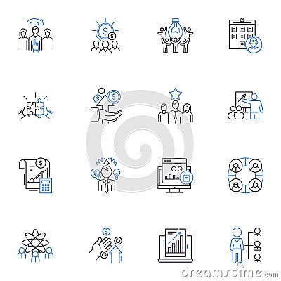 Operational Excellence Line Icons Collection. Efficiency, Optimization ...