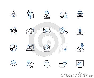 Operational Line Icons Collection. Efficiency, Functionality, Optimization, Streamlining ...
