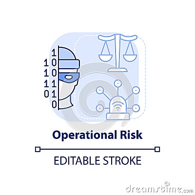 Operational Risk Light Blue Concept Icon Vector Illustration ...