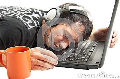 Operator Sleeping On Keyboard Royalty Free Stock Images - Image: 16981069