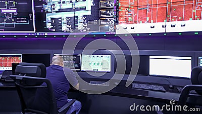 Operators Working in a Data Center System Control Room Offices ...