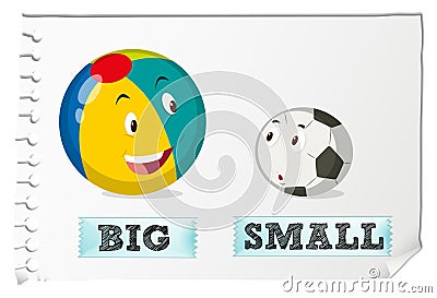 Opposite Adjectives Big And Small Stock Vector - Image: 64022984