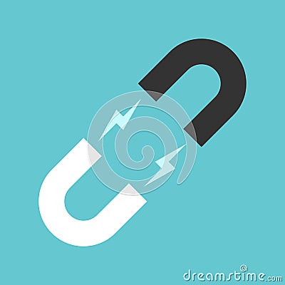 Opposite Magnets, White, Black Cartoon Vector | CartoonDealer.com ...