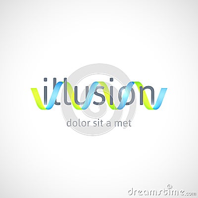 Optical Illusion Concept, Abstract Logo Template Stock Vector - Image ...