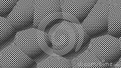Hypnotic Optical Illusion Black and White. Vortex Checkerboard ...