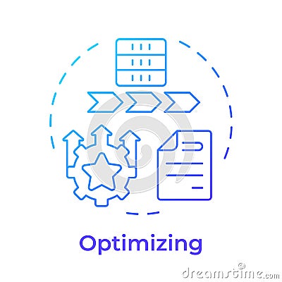Optimizing Stage Blue Gradient Concept Icon Stock Illustration | CartoonDealer.com #345681340
