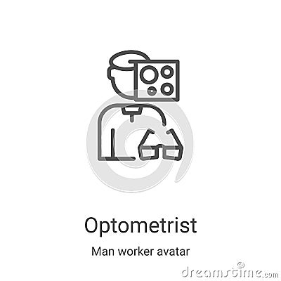 Optometrist Icon Vector From Man Worker Avatar Collection. Thin Line ...
