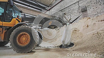 Orange Bulldozer in the Factory. Orange Bulldozer in a Factory Room ...