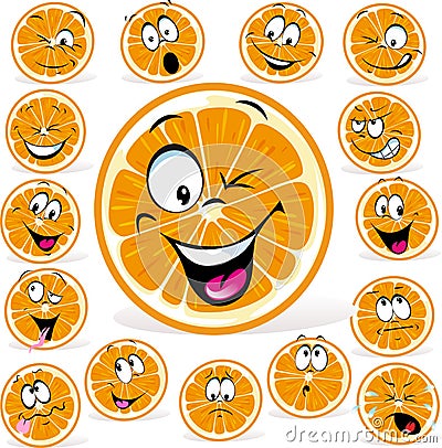 Orange Cartoon With Many Expressions | CartoonDealer.com #29876995