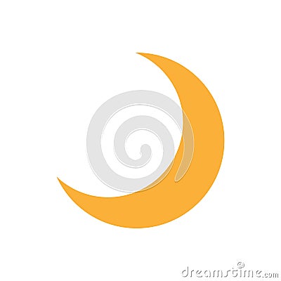 Orange Crescent Basic Simple Shapes Isolated On White Background ...