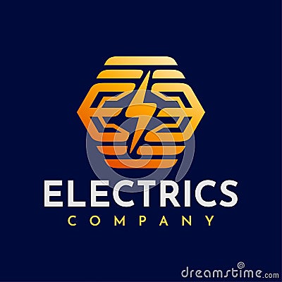Orange Electrical Letter EE Logo Design Vector. Modern Thunder Initial ...