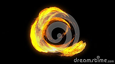 Orange Fire Flame Circle Effect Animation Stock Video - Video of embers ...