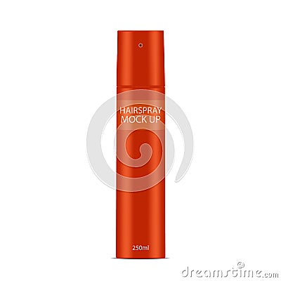 Orange Hairspray Bottle Template - Vector Mock Up - Isolated On White ...