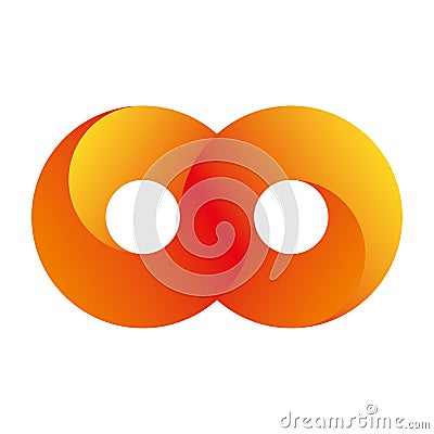 Orange Infinity Symbol Icon. 3D-like Gradient Design Effect. Vector ...