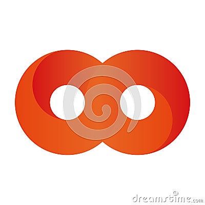 Orange Infinity Symbol Icon. 3D-like Gradient Design Effect. Vector ...