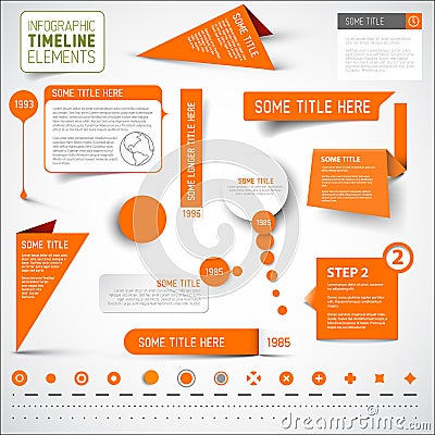 Orange Infographic Timeline Elements / Template Vector Illustration ...