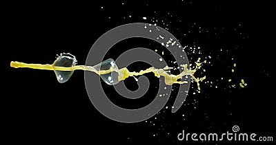 Orange Juice Exploding and Splashing on Black Background, Slow Motion ...