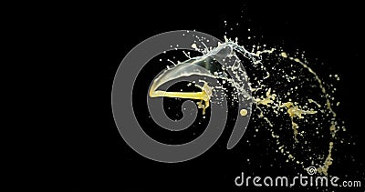 Orange Juice Exploding and Splashing on Black Background, Slow Motion ...