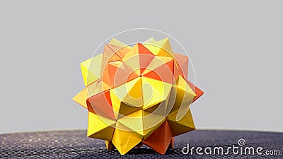 Orange Origami Sharp Ball Exposition. Stock Footage - Video of ...