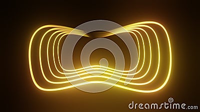 Orange Red Light Streaks, Bright Neon Rays, Black Stage Screen ...