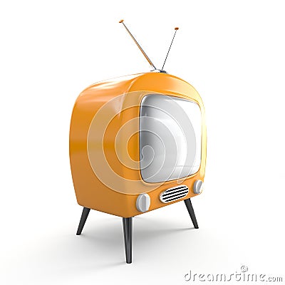 Orange Retro TV Stock Images - Image: 3597954
