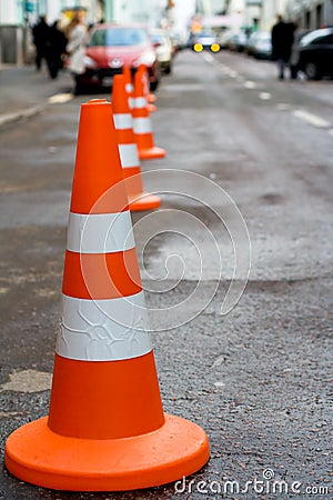 Orange Safety Cones Royalty-Free Stock Image | CartoonDealer.com #5027548