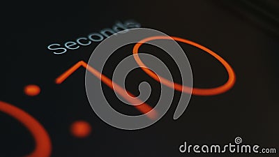 Orange Thin Number Fonts Countdown Close Up in Black Background. Stock ...