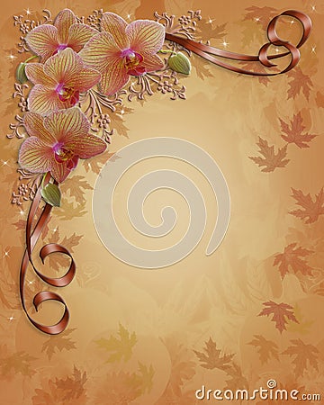 Orchids Floral Wedding Border Fall Colors Royalty Free Stock ...