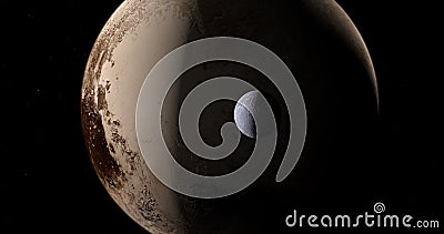 Orcus Dwarf Planet in Orbit with Pluto at Background Stock Video ...