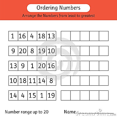 Ordering Numbers Worksheet. Arrange The Numbers From Least To Greatest ...
