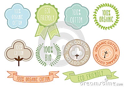 Organic Cotton Signs, Vector Set | CartoonDealer.com #45955441