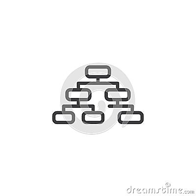 Organizational Chart Line Icon Vector Illustration | CartoonDealer.com ...