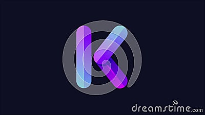 Origami Alphabet K Video Animation on Dark Blue Background Stock ...