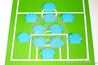 Origami Football Formation Tactics Stock Photo | CartoonDealer.com ...