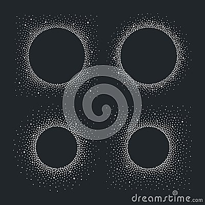 Original Circle Dotty Frames, Spray Background Design Element. Cartoon Vector | CartoonDealer ...