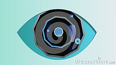 Artificial Octagonal Eye In The Celeste Background Royalty-Free Stock ...