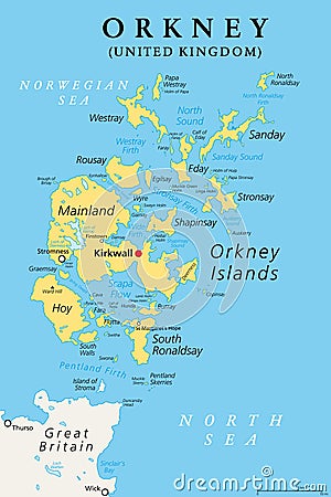 Orkney, Archipelago In The Northern Isles Of Scotland, Political Map ...