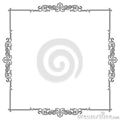 Ornate Black Square Border. Cartoon Vector | CartoonDealer.com #86082961