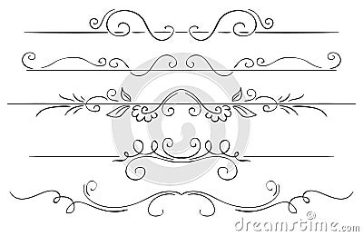 Ornate Set Of Borders On A White Background. Hand Drawing Stock Vector ...