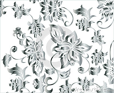 Ornate Silver Flower Background Pattern Vector Royalty Free Stock Photo ...