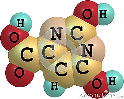 Orotic Acid Molecular Structure Isolated On White Royalty-Free Stock ...