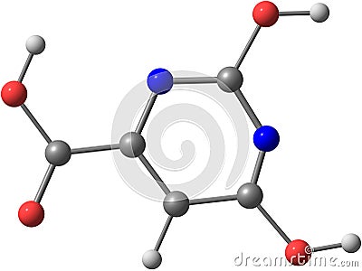 Orotic Acid Molecular Structure Isolated On White Stock Image ...