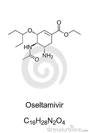 Oseltamivir, Also Known As Tamiflu, Chemical Formula And Structure ...