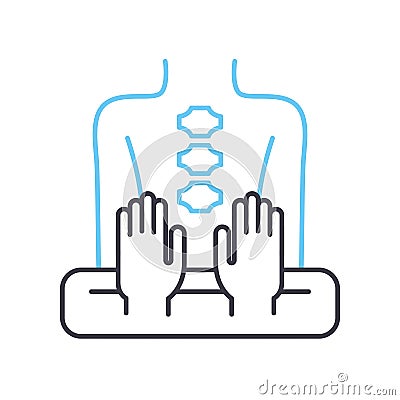 Osteopathic Line Icon, Outline Symbol, Vector Illustration, Concept ...
