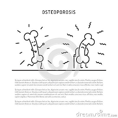 Osteoporosis Cartoon Bone Vector Illustration | CartoonDealer.com #91167622