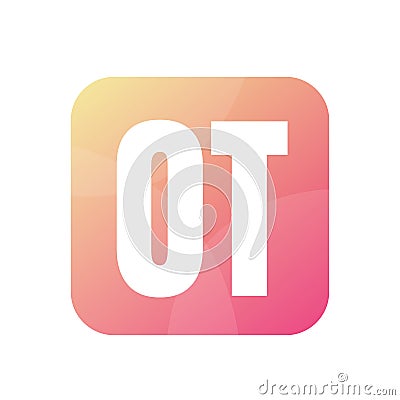 OT Letter Logo Design With Simple Style Cartoon Vector | CartoonDealer ...