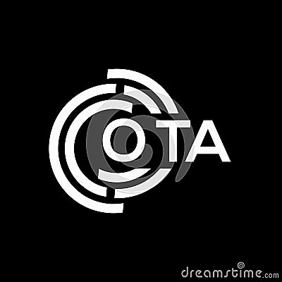 OTA Letter Logo Design On Black Background. OTA Creative Initials ...